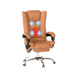Vinsetto Massage-B&uuml;rostuhl-64L x 70B x 110-118H cm-Braun | Gr.: onesize