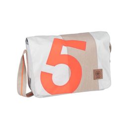 360grad 360 grad Umh&auml;ngetasche Barkasse Mini in Weiss/Sand/Zahl Orange | Gr.: onesize