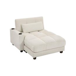 HOMCOM Schlafsofa in Cremewei&szlig; 147L x 114B x 86H cm | Gr.: onesize