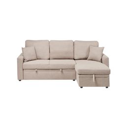Beliani 3-Sitzer Sofa NASSJO in Braun - (W) 210 x (H) 90 x (L) 131 cm linksseitig | Gr.: onesize