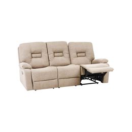Beliani 3-Sitzer Sofa BERGEN in Beige/Schwarz - (W) 202 x (H) 101 x (L) 72 cm | Gr.: onesize