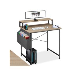 TecTake B&uuml;rotisch mit h&ouml;henverstellbaren Kunststofff&uuml;&szlig;en, 120 x 60 x 110 cm | Gr.: onesize