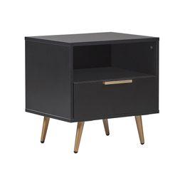 Beliani Nachttisch INDIO in Schwarz/Gold - (W) 50 x (H) 51 x (L) 40 cm | Gr.: onesize
