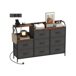 HOMCOM Kommode in Rustikal-Braun & Schwarz 130,5L x 30B x 88H cm | Gr.: onesize