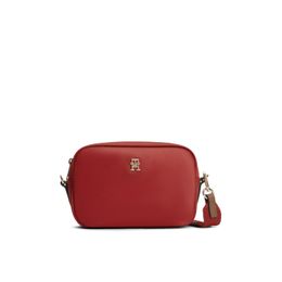 Tommy Hilfiger Damen Mini Bag "POPETTE CAMERA BAG"rot, Leder, Nylon, Taschen, Damen Umh&auml;ngetasche, Schultertasche mit TH-Schmuckelement