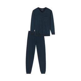 SCHIESSER Long Pajamas ' Comfort Essentials ' male size M/L Night blue
