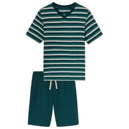 Schiesser Schlafanzug Casual Nightwear in Dunkelgr&uuml;n | Gr.: 54