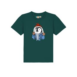 Watabout.kids T-Shirt 'Pinguin' Jungen Gr&ouml;&szlig;e 98/104 dunkelgr&uuml;n / mischfarben