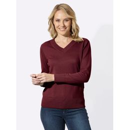 Sieh an! V-Ausschnitt-Pullover in bordeaux | Gr.: 42