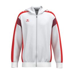 Erima Kinder Trainingsjacke mit Kapuze in wei&szlig;/rot | Gr.: 140