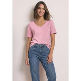 Street One Damen T-Shirtvintage blush, Gr. 46, unifarben, Web, 50% Baumwolle, 50% Modal, Shirts, Jersey