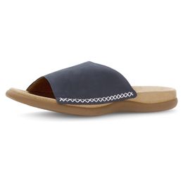 Gabor Damen Pantolette, Gr. 38, blau, Nubukleder, Schuhe, Keilabsatz, Sommerschuh, Schlappen in schlichter Form
