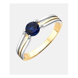 Diamant L'&eacute;ternel Verlobungsring aus 375 Gelbgold mit Saphir | Gr.: 56