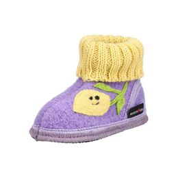 Haflinger Hausschuhe H&Uuml;TTENSCHUH ZITRONE in Violett | Gr.: 26