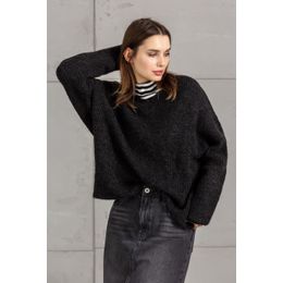Damen V-Ausschnitt-Pullover, schwarz, Gr. XL, SENSES.THE LABEL, unifarben, Strick, Material: 67% Polyacryl, 14% Polyester, 12% Polyamid, 7% Elasthan,