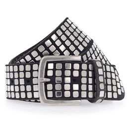 b.belt G&uuml;rtel 'Quinn' Herren Gr&ouml;&szlig;e 105 schwarz / silber