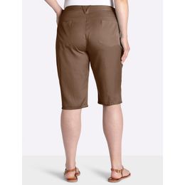 sheego Damen Bermudasbraun, Gr. 46, unifarben, 100% Lyocell, Hosen