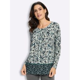 WITT WEIDEN Tunikashirt in champagner-petrol-bedruckt | Gr.: 40