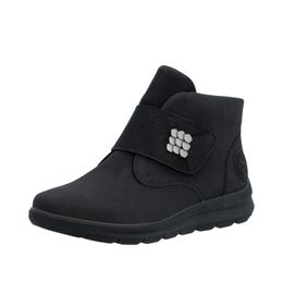 Rieker Damen Klettboot, Gr. 43, schwarz, Lederimitat, Schuhe, Stiefelette, Boots mit Klettriegel