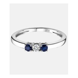 Diamant L'&eacute;ternel Ring aus 375 Wei&szlig;gold mit Saphir | Gr.: 50