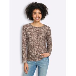Heine Druck-Shirt in champagner-schoko-bedruckt | Gr.: 38