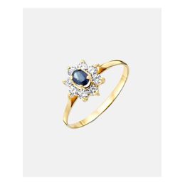 Diamant L'&eacute;ternel Ring aus 585 Gelbgold mit Saphir | Gr.: 54
