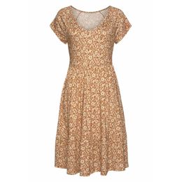 Buffalo Jerseykleid in braun-creme-bedruckt | Gr.: 38