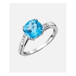 Diamant L'&eacute;ternel Ring aus 375 Wei&szlig;gold mit Diamant mit Topas | Gr.: 58