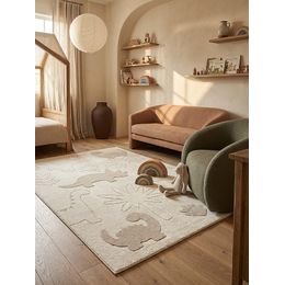 KADIMA DESIGN Kinderteppich Kinder-Motiv Kinderzimmer pflegeleicht Spielzimmer Motiv in Creme | Gr.: 120 x 160 cm