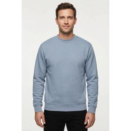 Herren Sweatshirt, blau, Gr. S, Fruit of the Loom, unifarben, angeraute Sweatware, Obermaterial: 80% Baumwolle, 20% Polyester, Sweatshirts, im