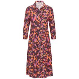 Goldner Blusenkleid Damen Gr&ouml;&szlig;e 44 hellbraun / lila / orange / rot Sommerkleid