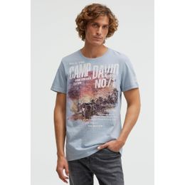 CAMP DAVID Herren Rundhalsshirt, blau, Gr. S, bedruckt, Web, Material: 100% Baumwolle, Shirts, aus Baumwolle