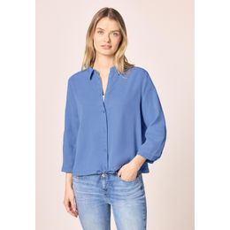 Street One Damen Hemdbluse, blau, Gr. 34, unifarben, Stoff, 100% Lyocell, Blusen, mit 3/4 &Auml;rmeln