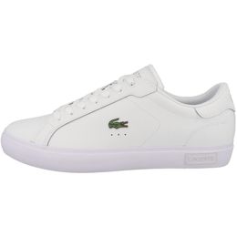 Lacoste Herren Sneaker "Lacoste Powercourt 125 2 Sneaker low Herren Schuhe", Gr. 42,5, wei&szlig;, Glattleder, Schuhe, Ziern&auml;hte