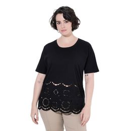 Ulla Popken Shirt in schwarz | Gr.: 50-52