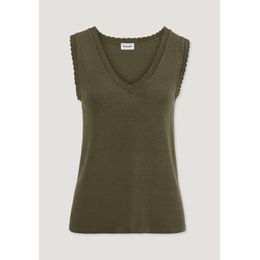hessnatur Strick Top in goldoliv | Gr.: XS