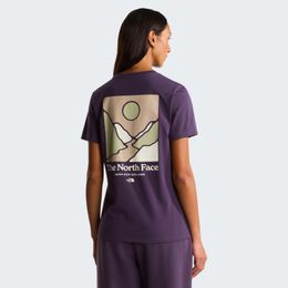 The North Face Damen T-Shirt "W MONTE REG SS TEE-GRAPHIC"endless dusk, Gr. S, Obermaterial: 60% Baumwolle, 40% Polyester, Shirts