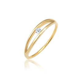 Elli DIAMONDS Ring 585 Gelbgold Verlobungsring, Wellen in Gold | Gr.: 58