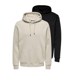 Only & Sons ONLY & SONS Sweatshirt / Hoodie Ceres in Schwarz / creme | Gr.: M