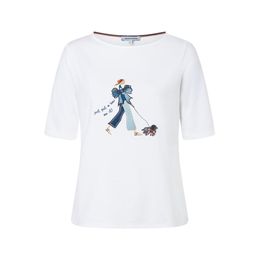 More & More More & More stretchiges Baumwollshirt, Frontprint in white | Gr.: 34