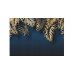 WALLARENA Fototapete Bl&auml;tter in Blau | Gr.: 150 x 105 cm