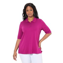 Ulla Popken Poloshirt in magenta | Gr.: 54-56