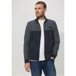 Street One MEN Herren Sweatjacke, grau, Gr. M, unifarben, Sweatware, 50% Baumwolle, 50% Polyester, Sweatjacken, mit Stehkragen