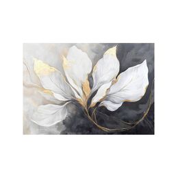WALLARENA Fototapete Bl&auml;tter in Grau | Gr.: 150 x 105 cm