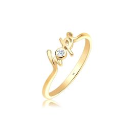 Elli DIAMONDS Ring 585 Gelbgold Hope-Schriftzug, Verlobungsring in Wei&szlig; | Gr.: 54