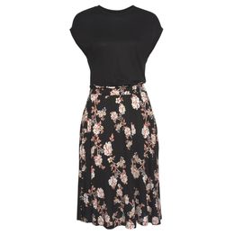 Lascana Jerseykleid in schwarz-orange-bedruckt | Gr.: 38