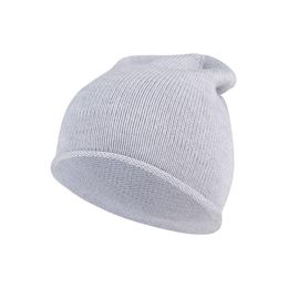 Sterntaler Strickm&uuml;tze Rollrand in silber mel. | Gr.: 49 cm