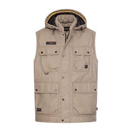 Camel Active Gef&uuml;tterte Weste mit abnehmbarer Kapuze in Beige | Gr.: L