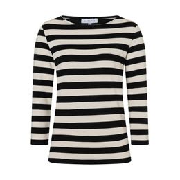 More & More More & More sportives 3/4 Arm Streifenshirt in black/offwhite | Gr.: 40