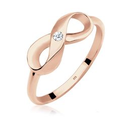 Elli DIAMONDS Ring 925 Sterling Silber Infinity, Verlobungsring in Rosegold | Gr.: 54